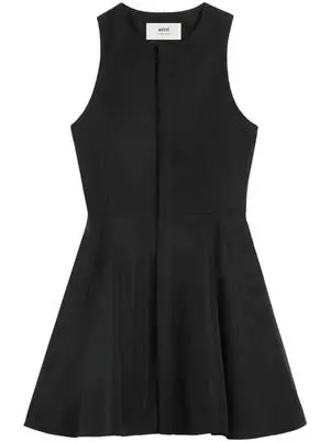 AMI Paris Sleeveless Cotton A-line Mini Dress