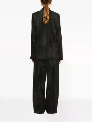 AMI Paris Pinstripe Double-breasted Blazer - Black