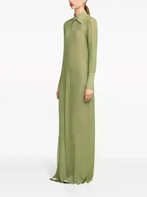 AMI Paris Floor-length Silk Shirt Dress