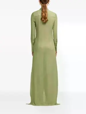 AMI Paris Floor-length Silk Shirt Dress