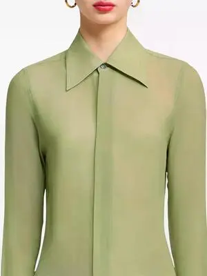 AMI Paris Floor-length Silk Shirt Dress