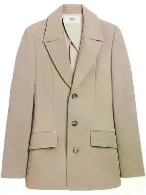 Ami Tailored Virgin Wool Blazer - Neutrals