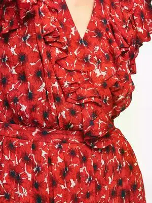 Brooks Brothers Flounced Poppy-print Midi Dress