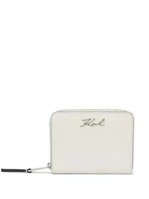 Karl Lagerfeld Medium K/signature Zip-around Wallet - White