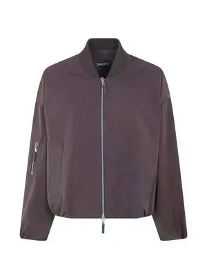 DRHOPE Zip-up Bomber Jacket With Sleeve Pocket - Brown