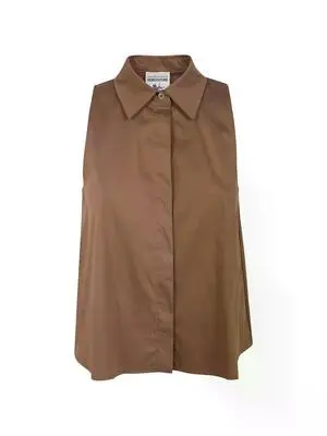 SEMICOUTURE Sleeveless Shirt With Box Pleat