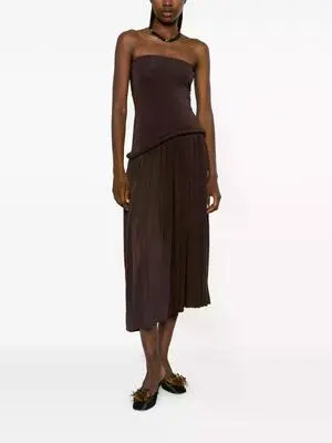 Séfr Strapless Pleated Jersey Dress