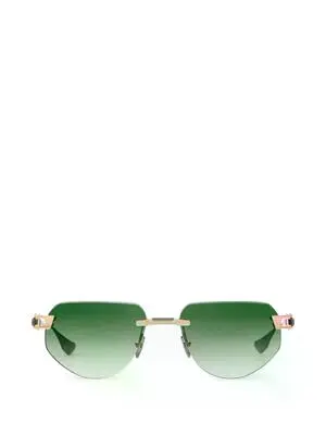 Dita Geometric Frame Rimless Sunglasses - Gold