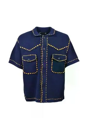 PHINGERIN Contrast-stitch Knitted Shirt