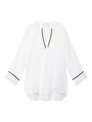 Malìparmi V-neck Long Sleeve Blouse - White