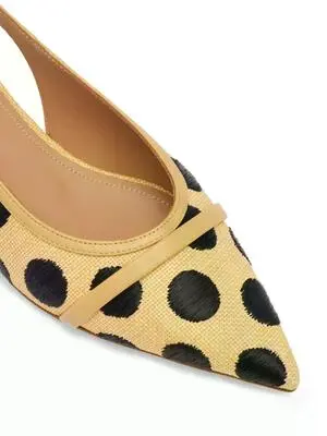 MALONE SOULIERS Polka-dot Flat Slingback Pumps
