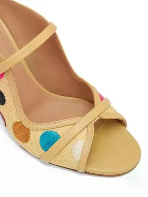 MALONE SOULIERS Norah Polka-dot Raffia Sandals