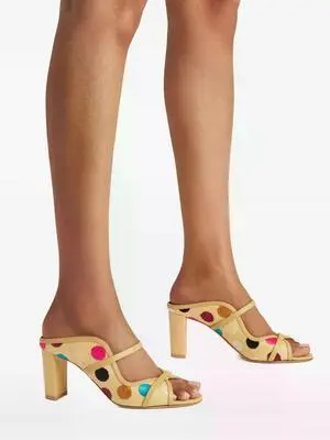 MALONE SOULIERS Norah Polka-dot Raffia Sandals