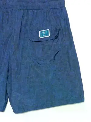 FEFÈ Drawstring Swim Shorts With Crosshatch Pattern
