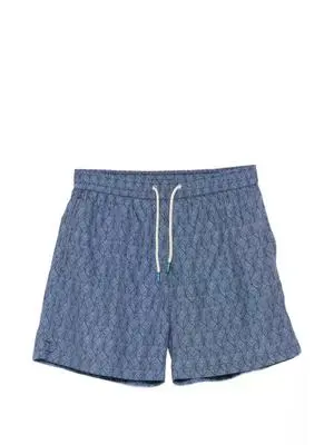 FEFÈ Geometric Print Drawstring Swim Shorts - Blue