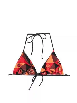 Emilio Pucci PUCCI Geometric Print Triangle Bikini Top Red
