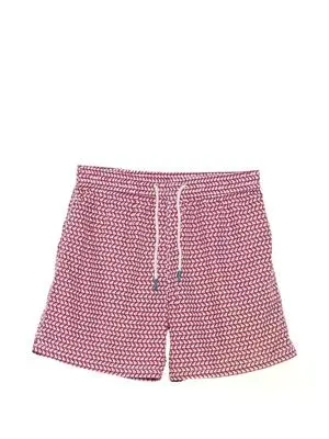 FEFÈ Elephant Print Drawstring Swim Shorts - Red