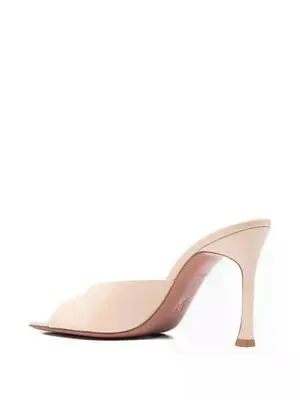 Amina Muaddi Alexa Patent Leather Mules - Neutrals