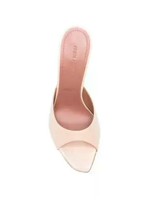 Amina Muaddi Alexa Patent Leather Mules - Neutrals