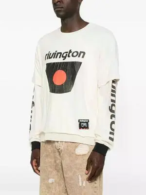 RIVINGTON ROI REBIS Graphic Print Layered Sweater