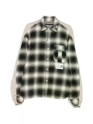 Mihara Yasuhiro Check-pattern Distressed-effect Shirt