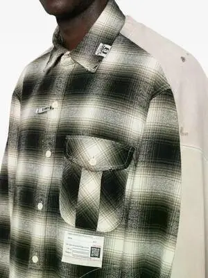 Mihara Yasuhiro Check-pattern Distressed-effect Shirt