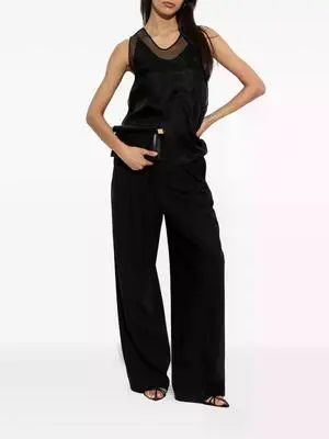 AMI Paris Silk V-neck Sleeveless Top