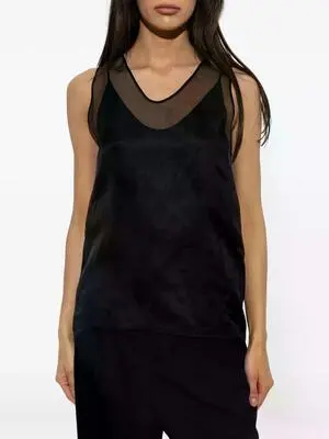 AMI Paris Silk V-neck Sleeveless Top