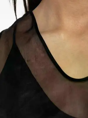 AMI Paris Silk V-neck Sleeveless Top