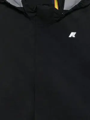 K-WAY Logo Patch Hooded Jacket - Black
