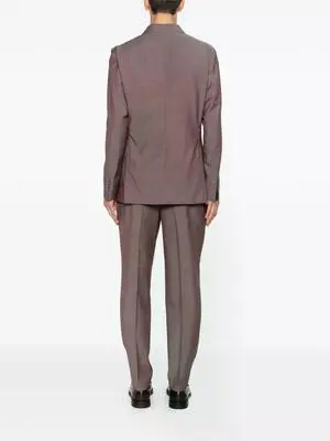 SANTANIELLO Double-breasted Peak-lapel Suit - Red
