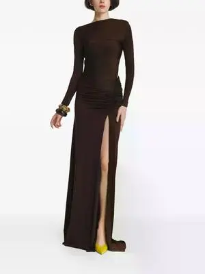 2310 STUDIO Ruched Open-back Maxi Dress