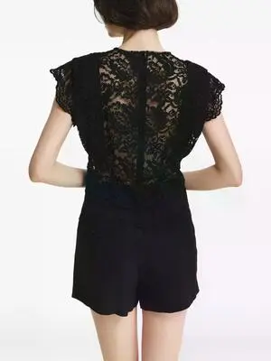 2310 STUDIO Floral Lace Scalloped Edge Top