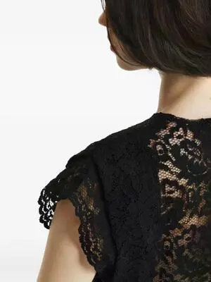 2310 STUDIO Floral Lace Scalloped Edge Top