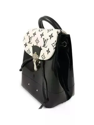 LOUIS VUITTON Patent Leather Monogram Print Backpack - Black