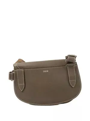 Dior Saddle Leather Crossbody Bag - Grey