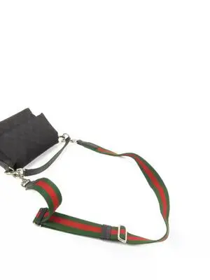 Gucci Gg Canvas Shoulder Bag With Web Strap
