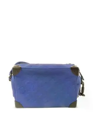 LOUIS VUITTON Monogram Empreinte Mini Soft Trunk Calfskin Crossbody Bag - Blue