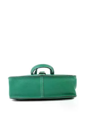 Hermès Halzan Clemence-leather Tote Bag - Green