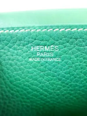 Hermès Halzan Clemence-leather Tote Bag - Green