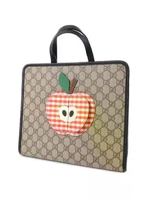 Gucci Gg Supreme Tote Bag With Apple Patch