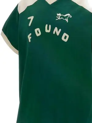 FOUND Goji Logo-detail Cotton Polo Shirt - Green