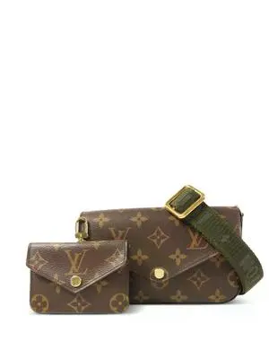LOUIS VUITTON Felicie Strap & Go Monogram Shoulder Bag - Brown