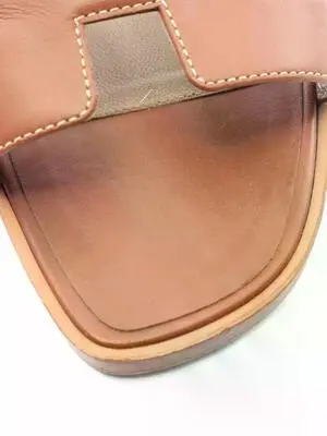 Hermès Leather H-cut Strap Flat Sandals