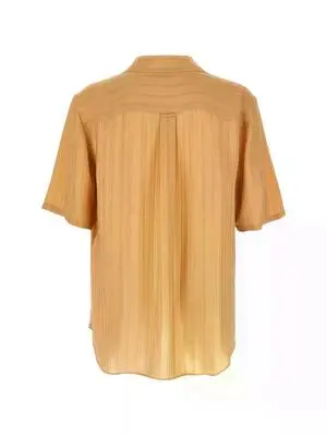 Saint Laurent Striped Silk Shirt - Neutrals