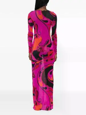 Emilio Pucci Orchidee Print Midi Dress - Pink