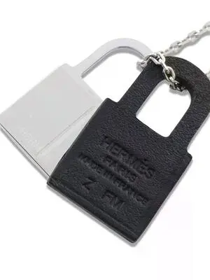 Hermès Tone Padlock Pendant Necklace - Silver