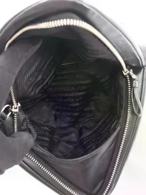 Prada Leather Triangle Shoulder Bag - Black