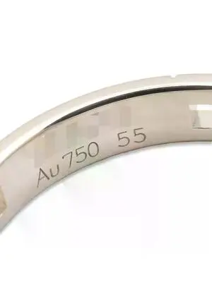 Hermès 18kt White Gold Hercules Engraved Logo Ring