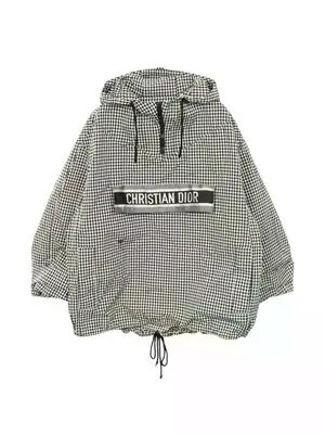 Dior Houndstooth Drawstring Hooded Jacket